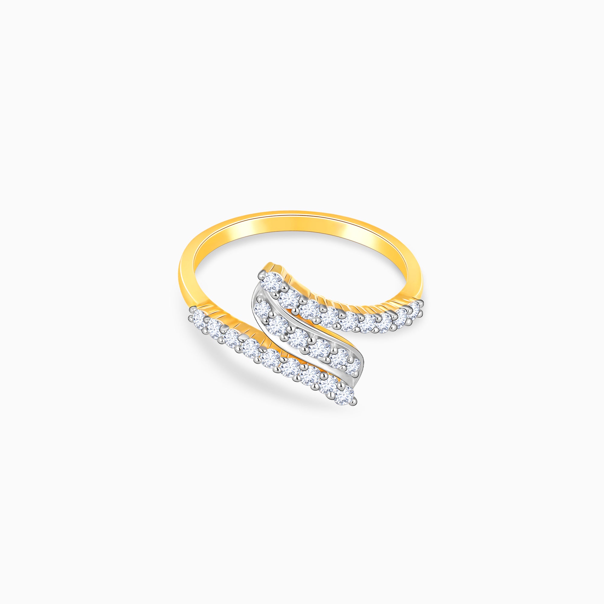 Buy Gold Calm Cascade Lab Diamond Ring at Best Price – Heer by GIVA