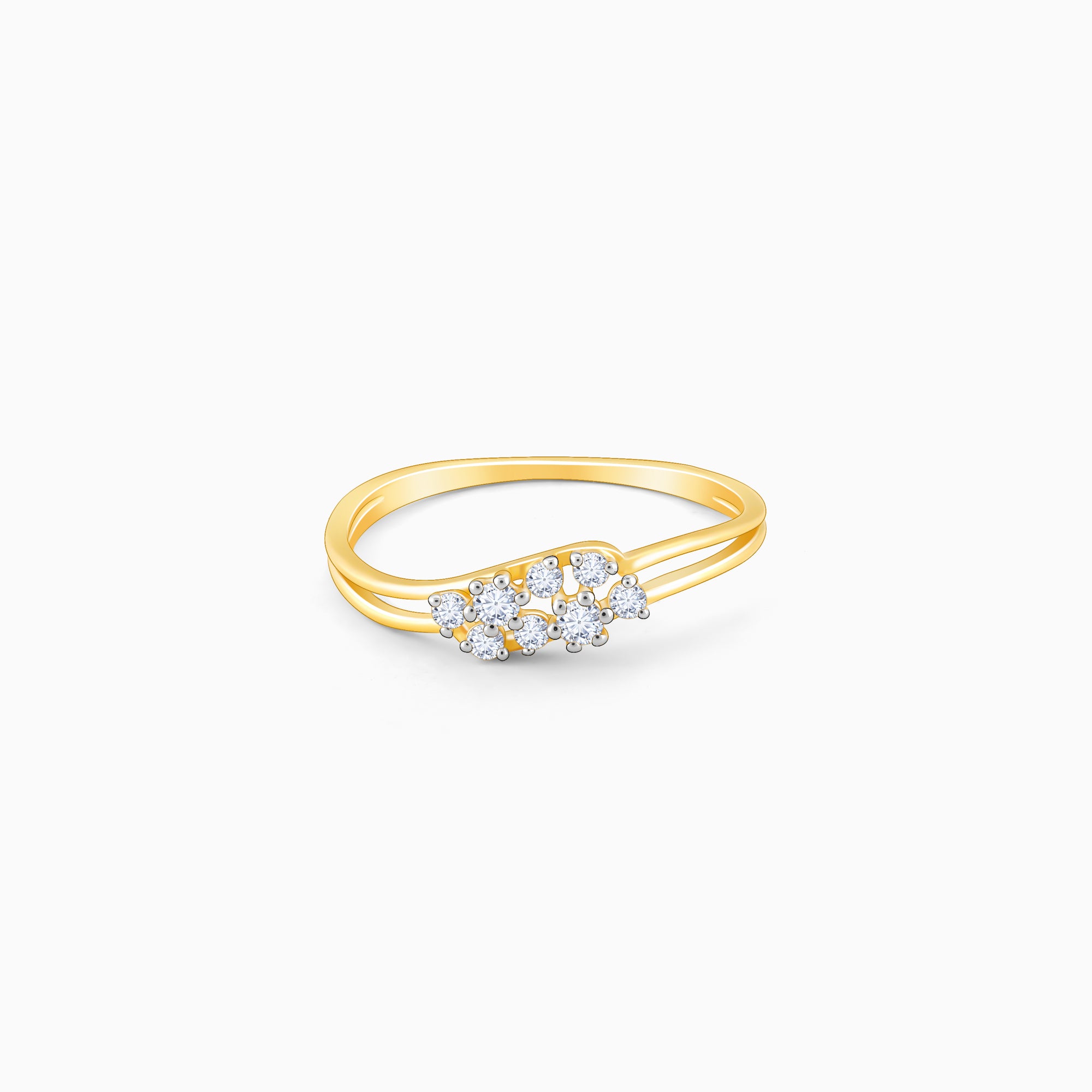 Gold Captivating Brilliance Diamond Ring – Heer by GIVA