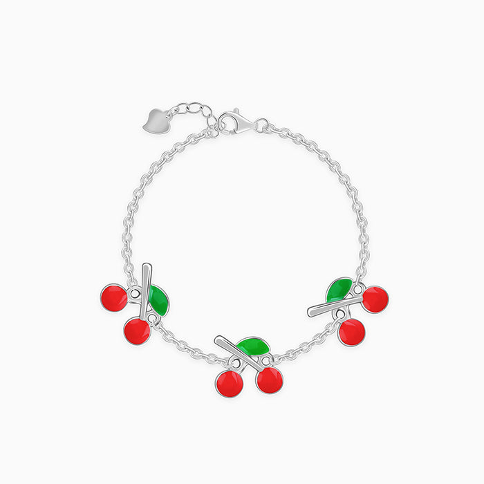 Silver Cherry Red Kids Bracelet | GIVA – GIVA