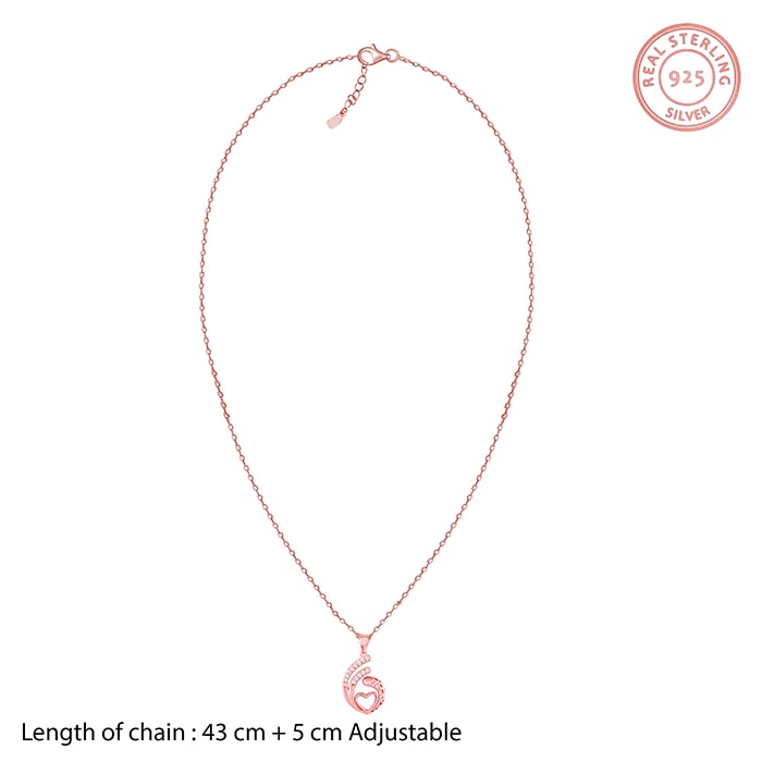 Rose Gold Tender Affection Pendant With Link Chain – GIVA Jewellery