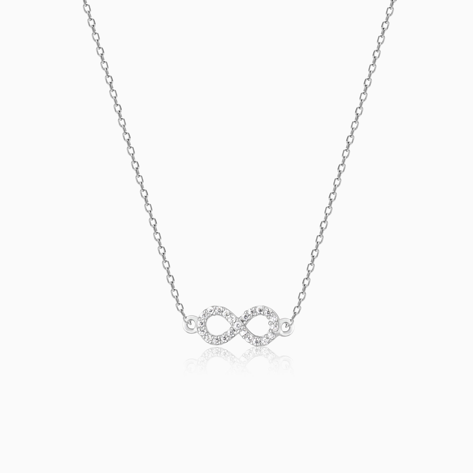 Silver Infinity Pendant with Link Chain – GIVA