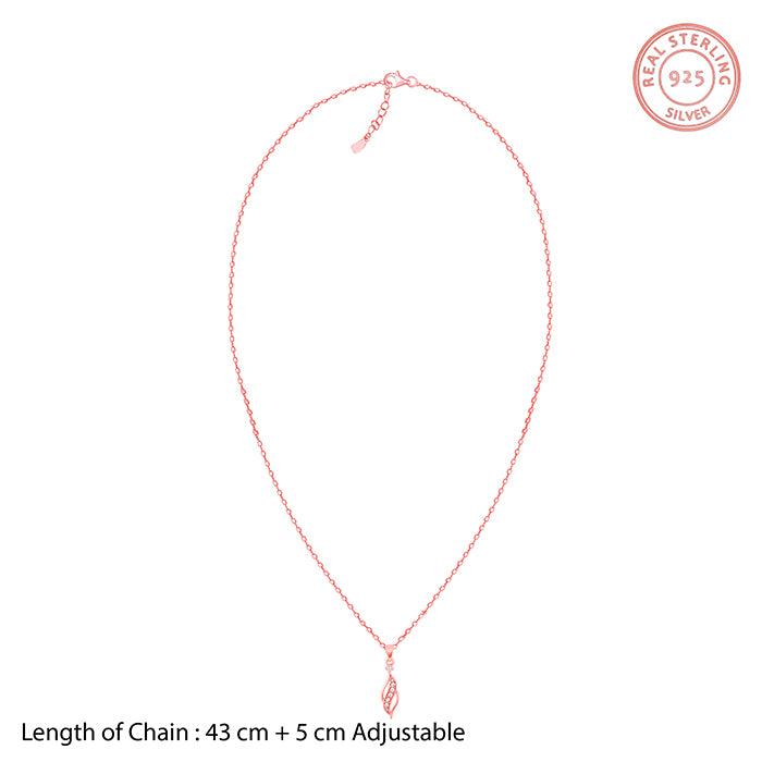 Rose Gold Leaflet Pendant With Link Chain – GIVA Jewellery