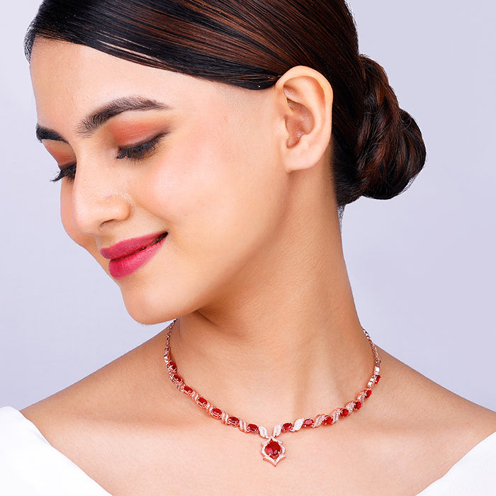 GIVA Rose Gold Necklace|Rose Gold Pretty Woman Necklace – GIVA