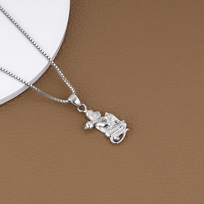 Silver Hanuman Pendant With Box Chain For Him – GIVA Jewellery