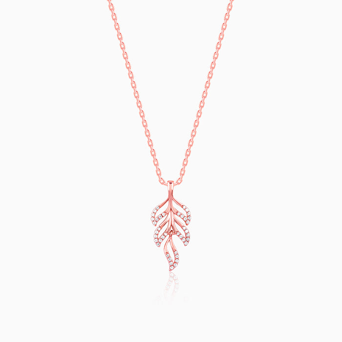 925 Silver Rose Gold Komal Pankh Pendant | Comes With Link Chain ...