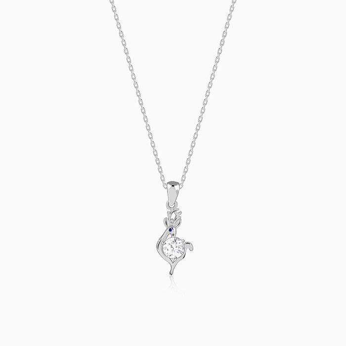 Silver Celestial Fawn Pendant With Link Chain – GIVA