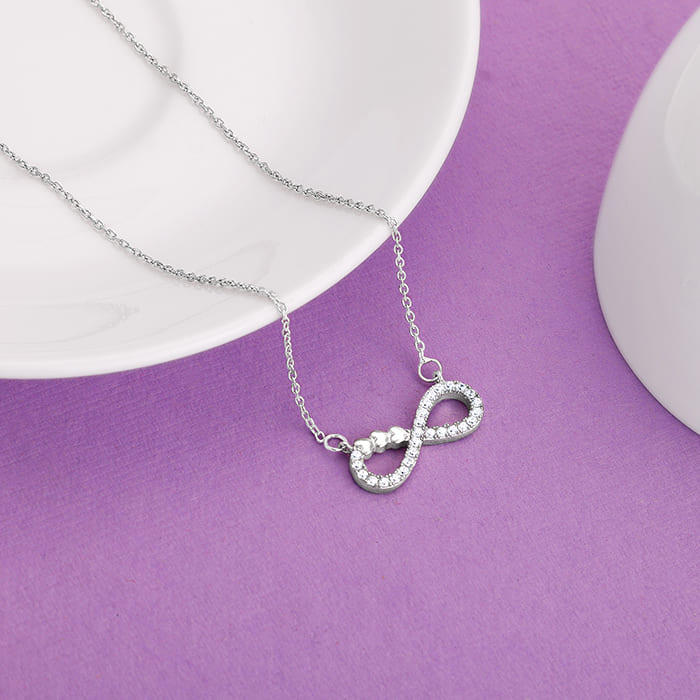 Silver Infinity Heart Necklace with Chain – GIVA Jewellery