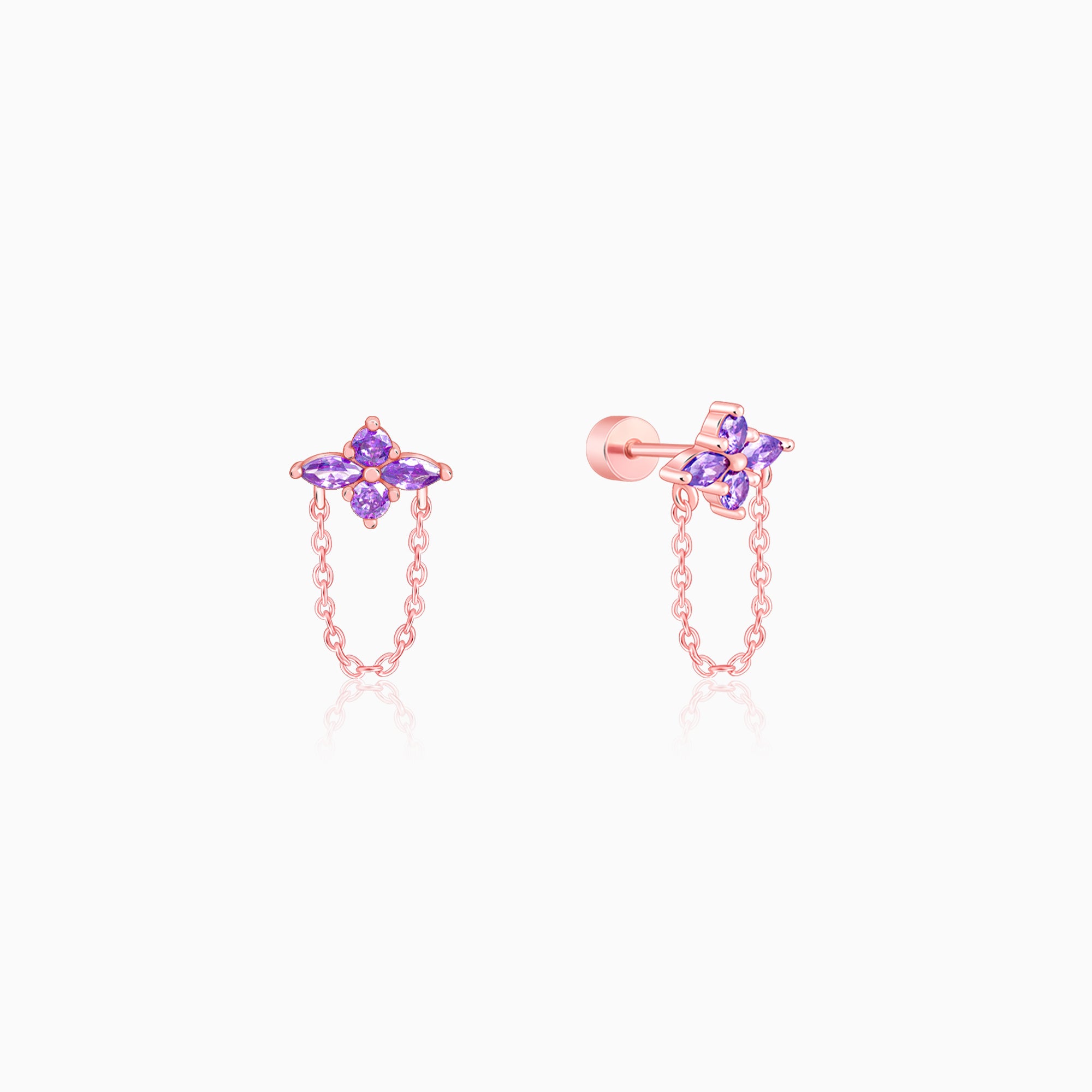 Rose Gold Cassia Ear Piercings | GIVA Jewellery – GIVA