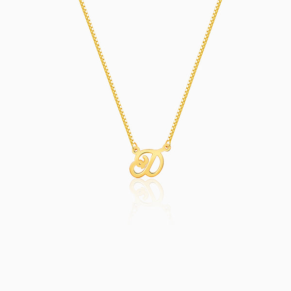 Golden Cursive Initial Personalised Necklace – GIVA