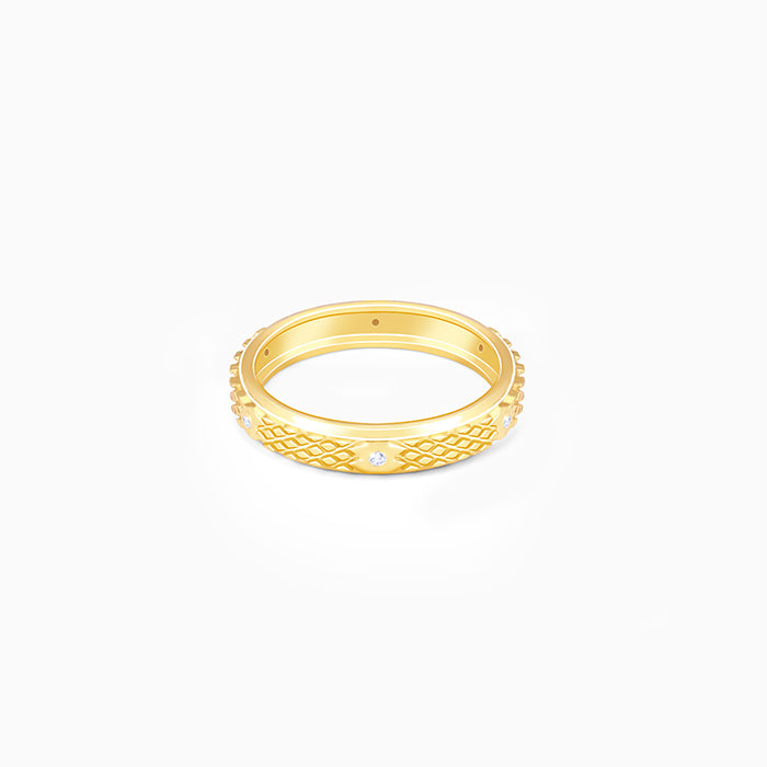 Golden Elegant Pattern Ring Band For Her – GIVA