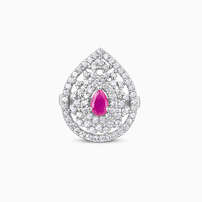 Silver Opulent Teardrop Ring – GIVA
