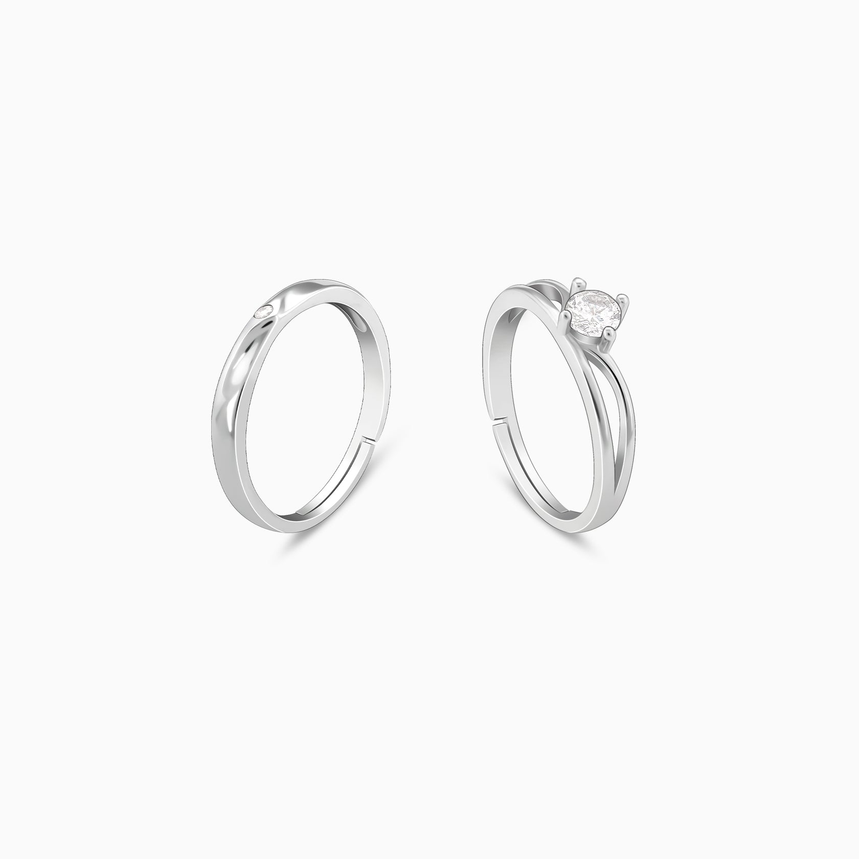 Buy Silver Classic Couple Rings at Best Price – GIVA Jewellery