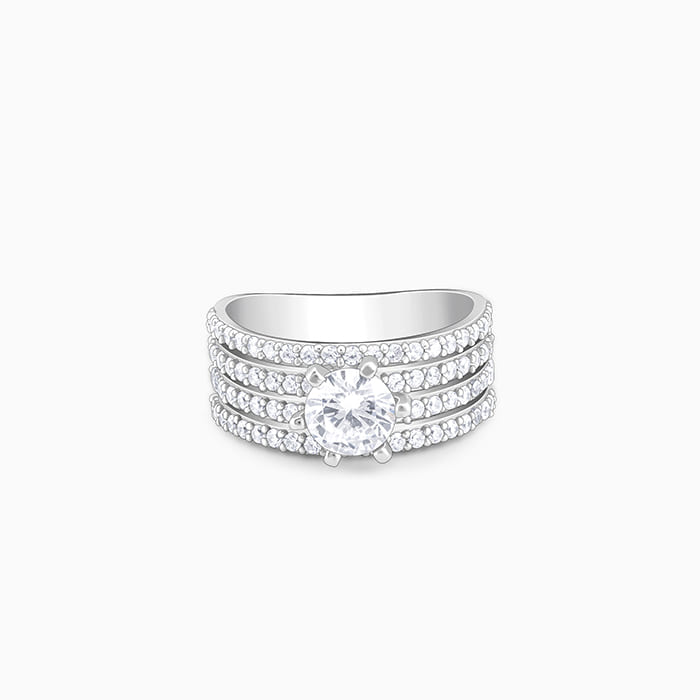 Silver Stacked Shine Ring – GIVA