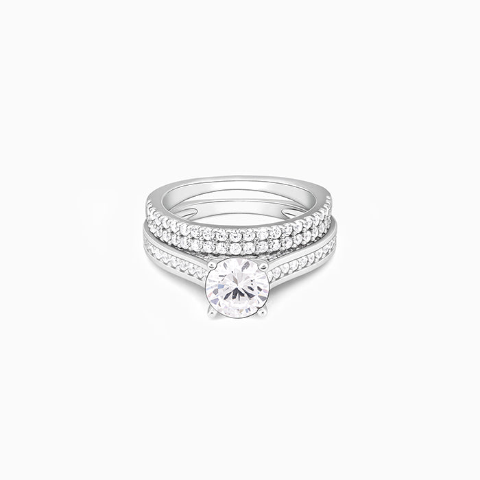 Silver Solitaire Stackable Ring – GIVA