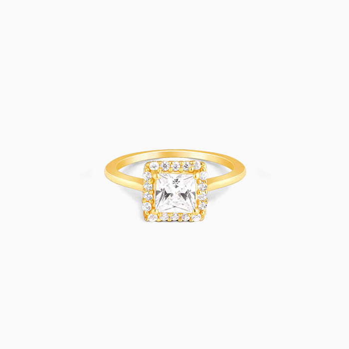 Golden Square Gem Ring – GIVA