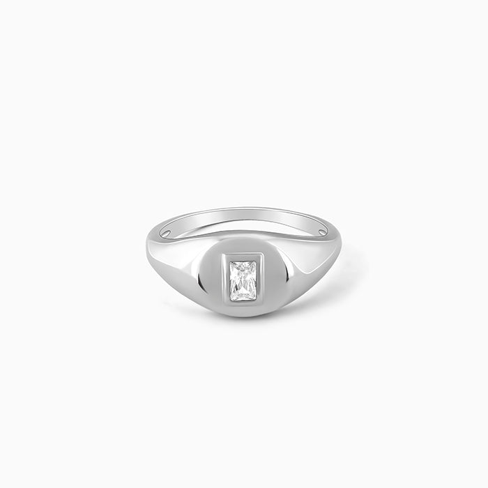 Silver Bezel Signet Ring – GIVA Jewellery