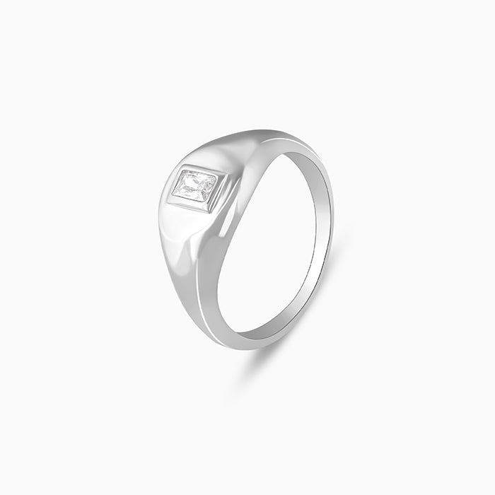 Silver Bezel Signet Ring – GIVA Jewellery