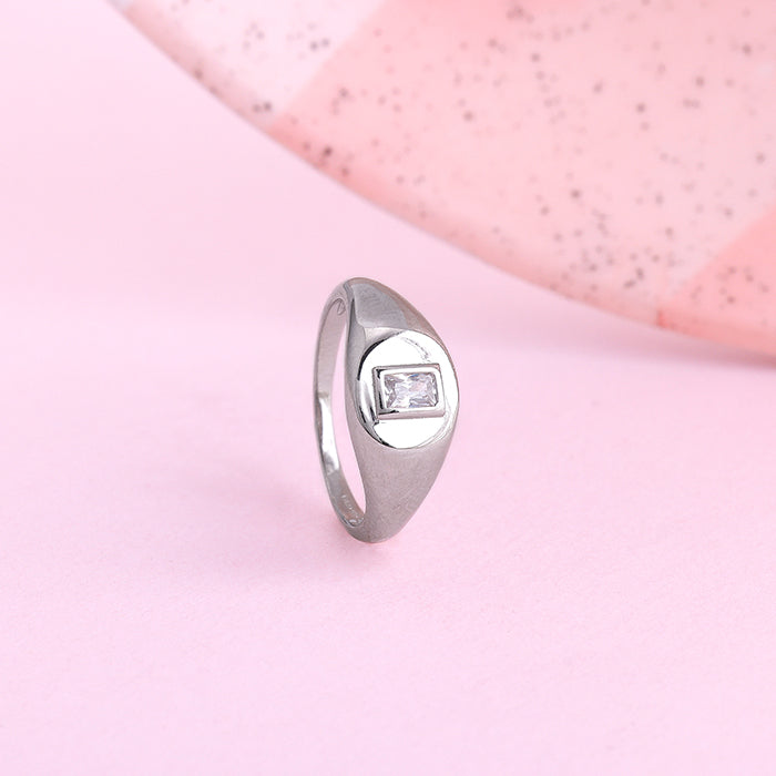 Silver Bezel Signet Ring – GIVA Jewellery