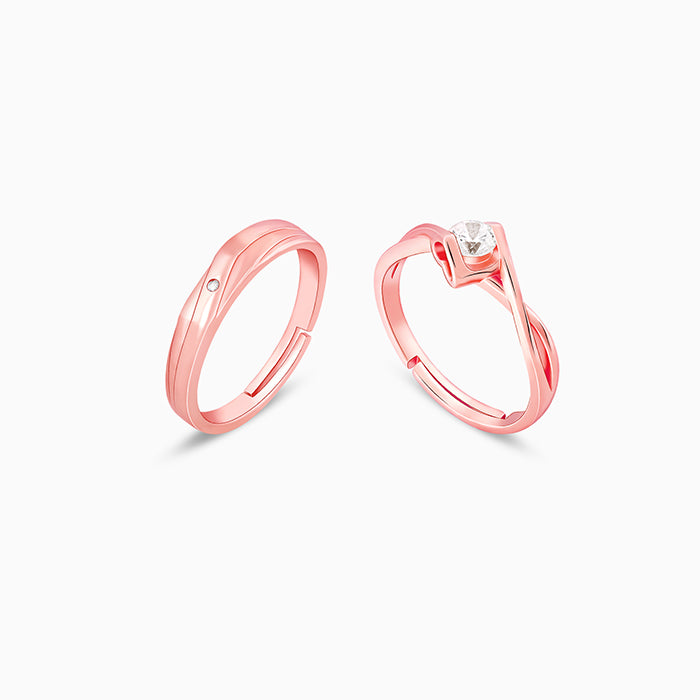 Buy Rose Gold Two As One Couple Rings at Best Price – GIVA Jewellery