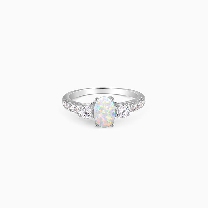 Silver Oval Ring with Opal for Women | GIVA Sky High – GIVA Jewellery