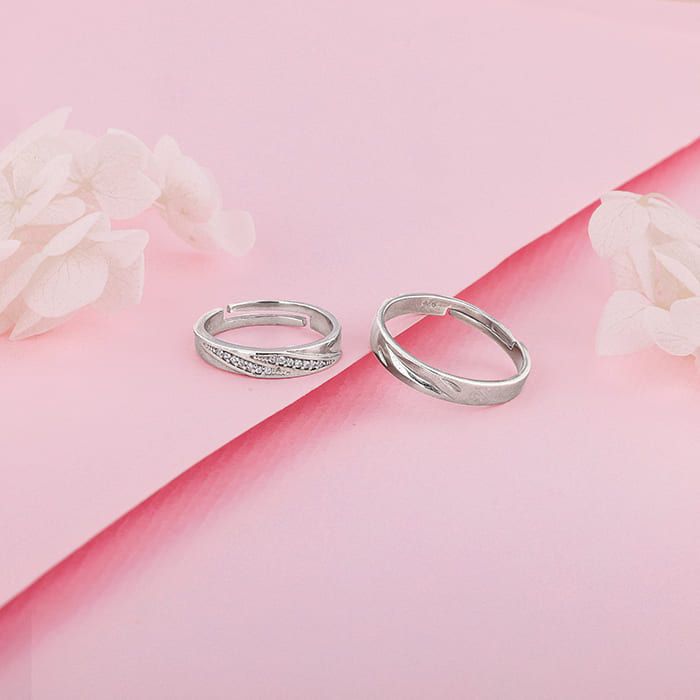 Silver Vintage Couple Band | Couple Ring Design – GIVA Jewellery