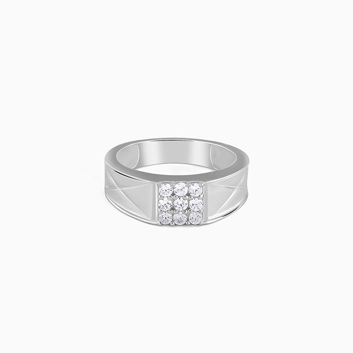 Silver Geometric Glimmer Ring For Him – GIVA