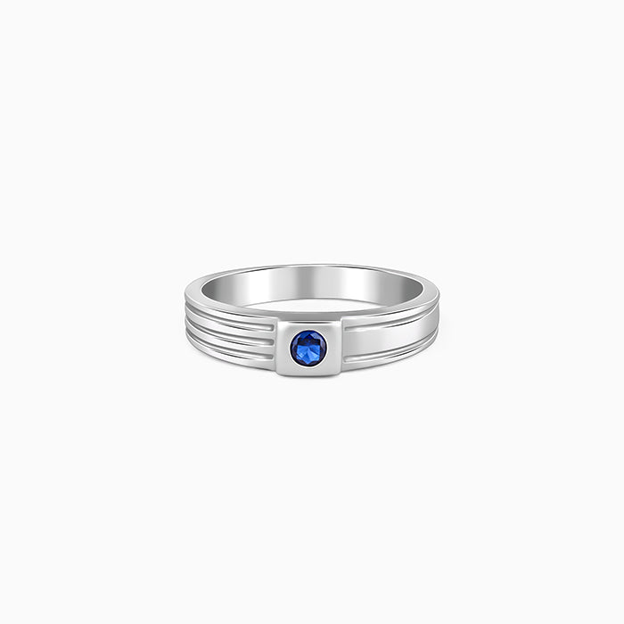 Silver Blue Horizon Ring For Him – GIVA