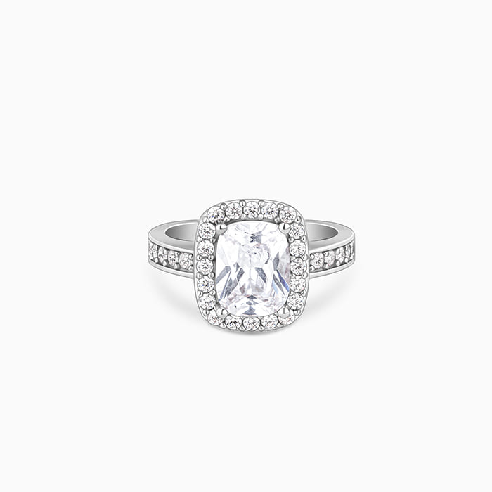 Silver Classic Solitaire Ring – GIVA Jewellery