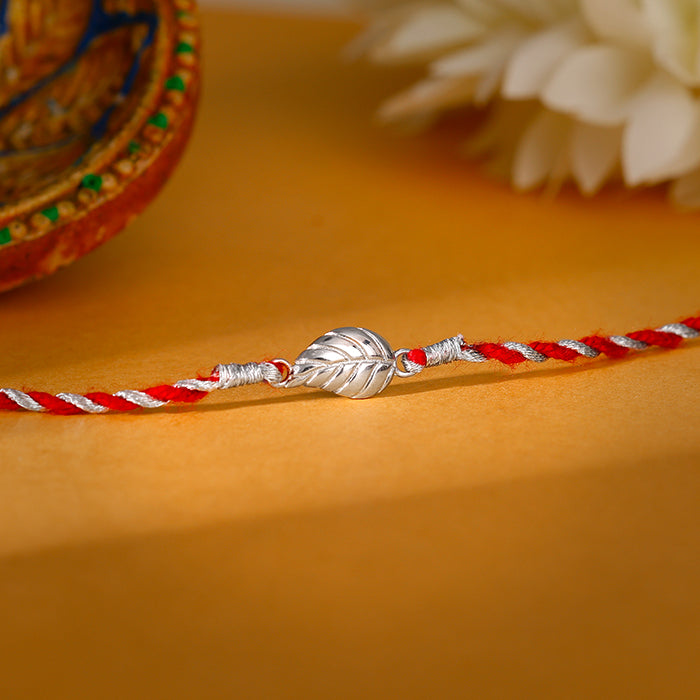 Buy Silver Leafy Rakhi Online at Best Prices – GIVA