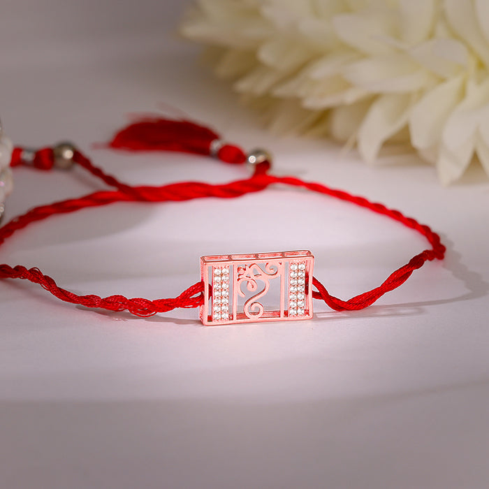 Rose Gold Spiritual Om Rakhi – GIVA