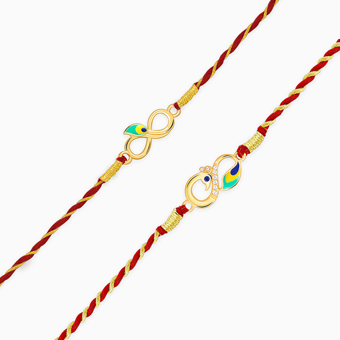 Golden Mor Pankh Rakhi Combo | GIVA – GIVA Jewellery