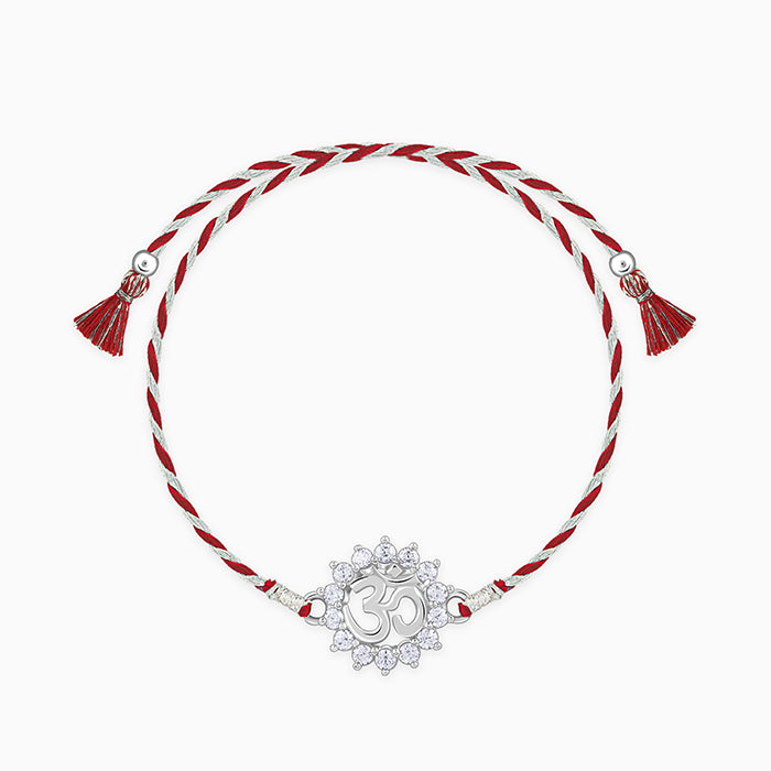 Silver Floret Om Rakhi | GIVA Jewellery – GIVA