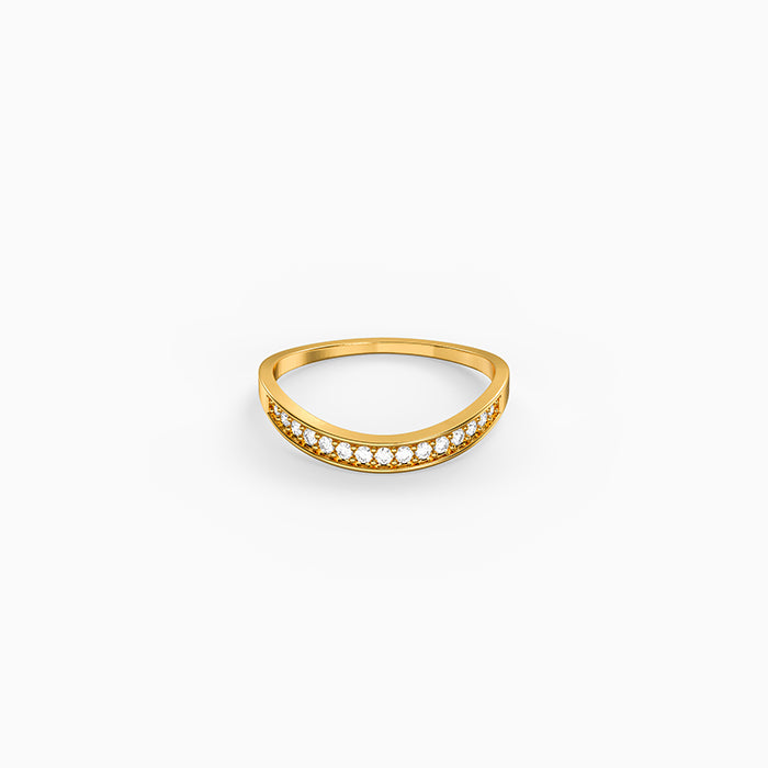 Golden Halo Curve Ring (Size 12) – GIVA