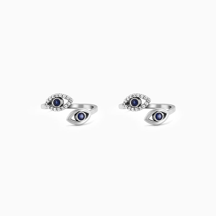 Buy Oxidised Silver Evil Eye Toe Rings Online | GIVA Jewellery – GIVA