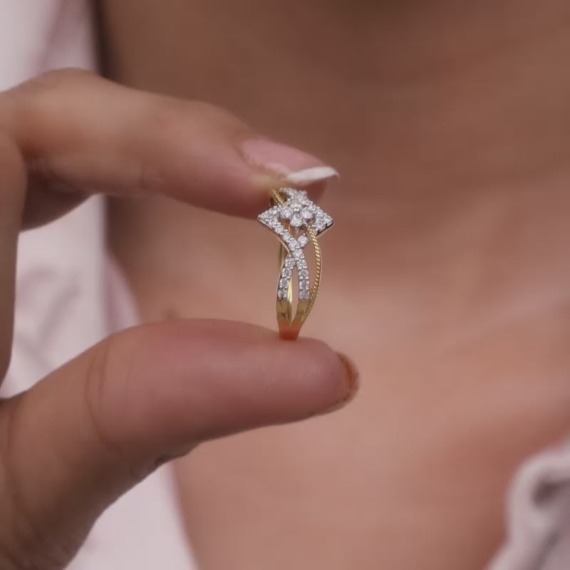 Buy Gold Sparkling Rhapsody Lab Diamond Ring at Best Price – GIVA Jewellery