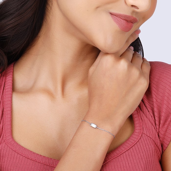 Silver Treasure Box Of Memories Baguette Bracelet – GIVA