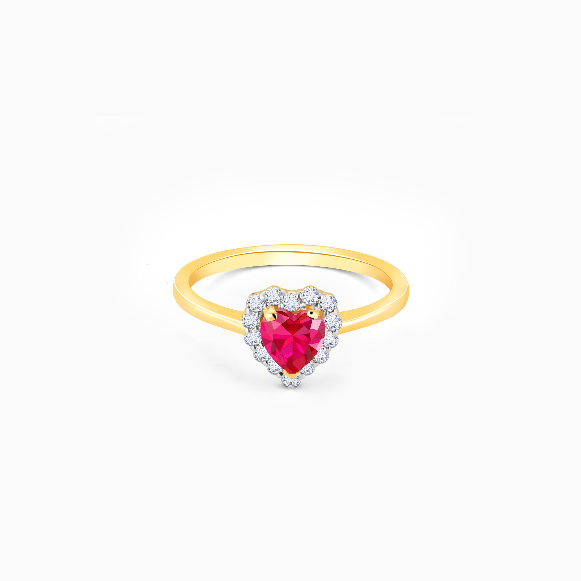 Gold Beating Heart Diamond Ring – Heer by GIVA