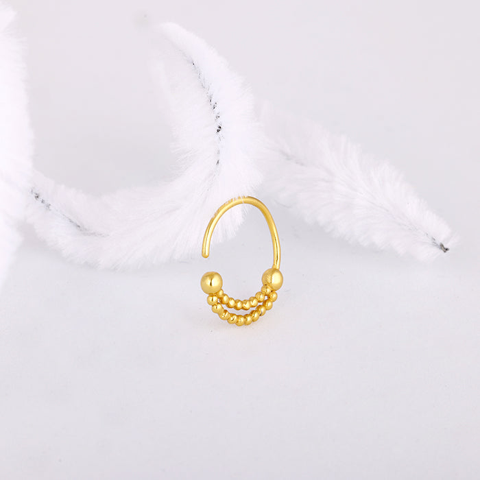 Golden Beaded Moon Nose Ring – GIVA