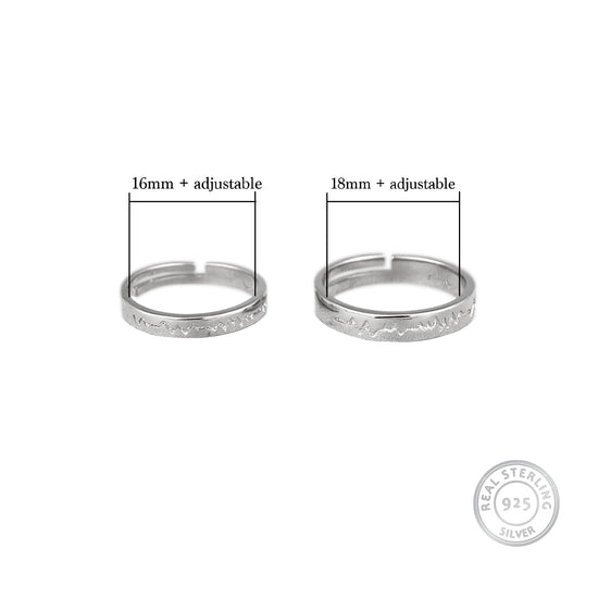Buy Silver Heartbeat Couple Rings at Best Price – GIVA Jewellery
