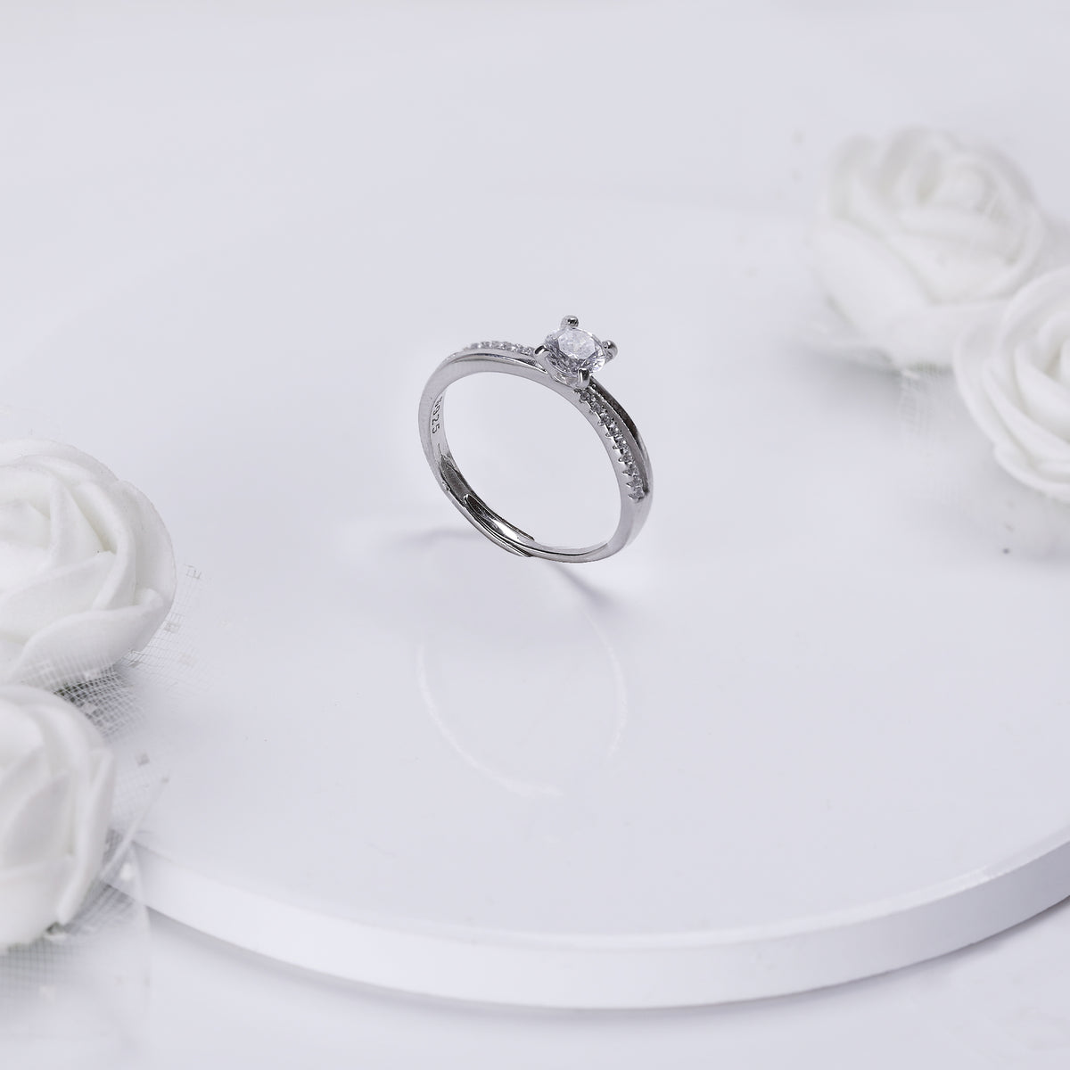 Buy Silver Zircon Layered Couple Rings Online in India | GIVA