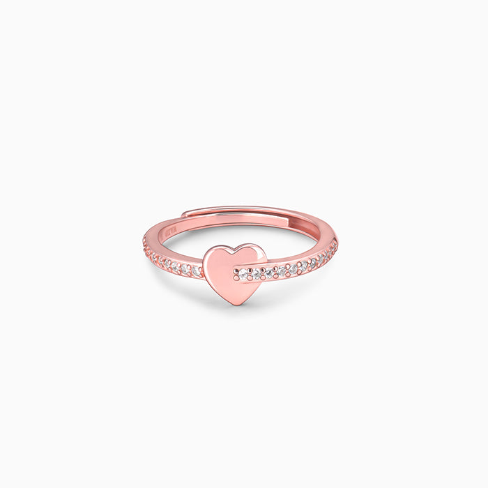 Rose Gold Happy Heart Ring – GIVA