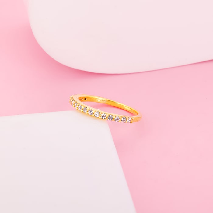 Golden Surrounded By Sparkles Ring – GIVA Jewellery