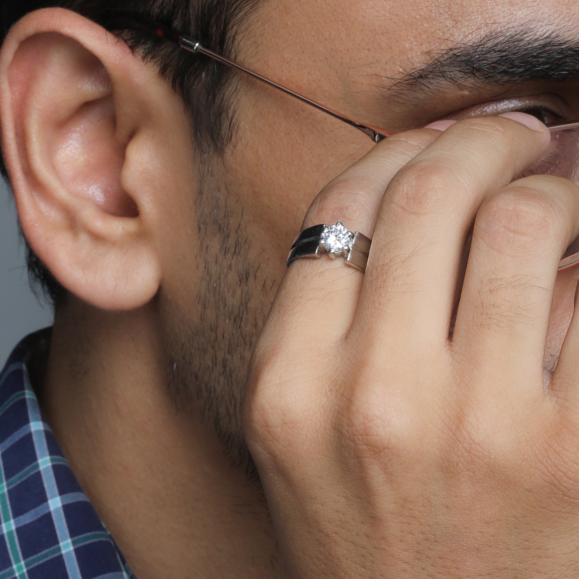 Buy Silver Zircon Layered Couple Rings at Best Price – GIVA Jewellery