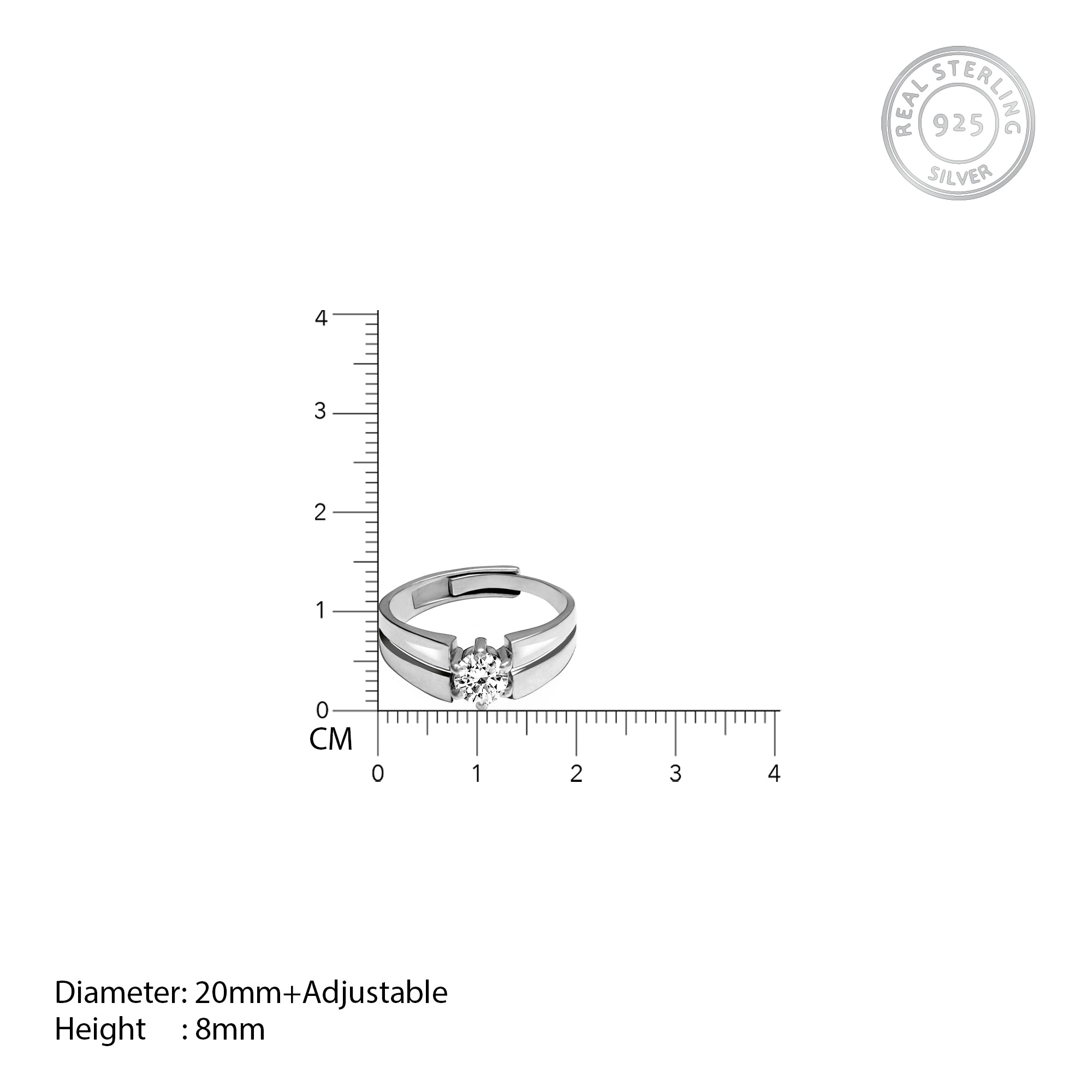 Buy Silver Zircon Layered Couple Rings at Best Price – GIVA Jewellery