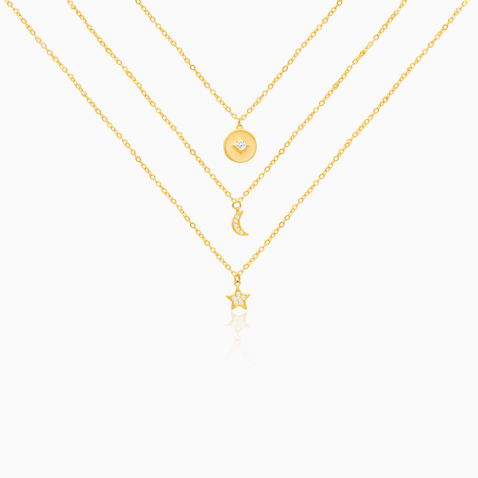 Golden Layered Constellation Charm Necklace – GIVA